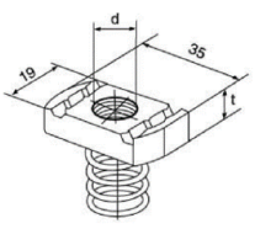 IEP Products Range IEP HDG Steel Long Spring Nut size M12 for 41x41 ...